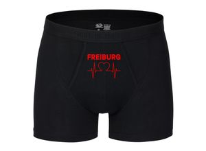 4068859107994 - multifanshop Herren Boxer Short - Freiburg - Herzschlag - Druck rot - Unterwäsche