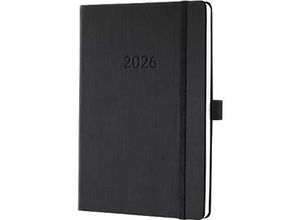 4004360772696 - Buchkalender C2614 schwarz 2 Seiten   links Woche   rechts Notizseite  (A5) 4004360772696 Sigel