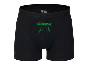 4068859174194 - multifanshop Herren Boxer Short - Mönchengladbach - Herzschlag - Druck grün - Unterwäsche