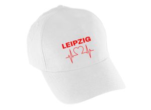 4068859112615 - multifanshop Baseballcap - Leipzig - Herzschlag - Druck rot - Mütze