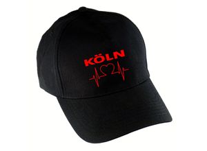 4068859111465 - multifanshop Baseballcap - Köln - Herzschlag - Druck rot - Mütze