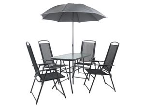 4051814417313 - 7-tlg Gartenmöbel Set Sitzgruppe Essgruppe 1x Tisch 6x Stühle Tisch Maße ca H 70 x B 110 x T 55 cm Hochlehner Set 110