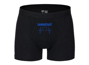 4068859036041 - multifanshop Herren Boxer Short - Darmstadt - Herzschlag - Druck blau - Unterwäsche