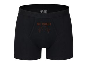 4068859193928 - multifanshop Herren Boxer Short - St Pauli - Herzschlag - Druck braun - Unterwäsche