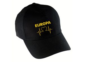 4068859307158 - multifanshop Baseballcap - Europa - Herzschlag - Druck gelb - Mütze