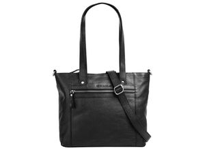 4022581333601 - Shopper BETTY BARCLAY Damen Gr B H T 32cm x 27cm x 6cm onesize schwarz Leder leicht glänzend unifarben Taschen echt Leder
