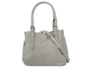 4260543062279 - Henkeltasche SAMANTHA LOOK Damen Gr B H T 29cm x 25cm x 18cm onesize grau Leder unifarben Taschen echt Leder Made in Italy
