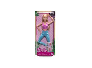 0194735176854 - Barbie Made to Move mit pinken Sportoberteil und blauer Yogahose Puppe