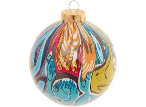 0024762212884 - Weihnachtsbaumkugel KREBS GLAS LAUSCHA Spezial-Glaskugel Street Art Ø ca 8 cm bunt (multicolor) Ø8cm Glas Weihnachtsbaumkugeln Weihnachtsbaumkugeln Weihnachtsdeko Christbaumschmuck Christbaumkugeln aus Glas