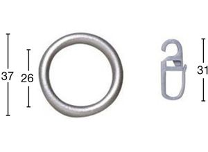 9002777119603 - Gardinenring GARESA Ring mit Haken Gardinenbefestigungen Gr Ø 26 cm 20 St grau (chromfarben) Gardinenringe Gardinenbefestigungen Kunststoff für leichten bis mittelschweren Behang einfache Montage