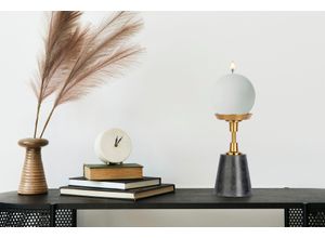 4063074541493 - Kerzenständer KAYOOM Fayya 125 schwarz (goldfarben schwarz) B10cm H22cm T10cm Aluminium Marmor Kerzenhalter Höhe ca 22 cm