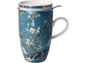 4005169352652 - Goebel Porzellan Gmbh - Goebel Teetasse mit Deckel und Sieb Vincent van Gogh - Mandelbaum Blau Artis Orbis Fine Bone China Bunt 450 ml 67072011