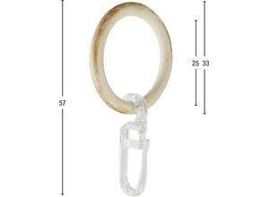9002777124539 - Gardinenring GARESA Ring mit Haken Gardinenbefestigungen Gr 20 St goldfarben (weiß goldfarben) Gardinenringe für Durchmesser bis 16 mm einfache Montage