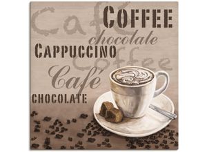 4055327225465 - Wandbild ARTLAND Schokolade - Cappucino Bilder Gr B H 40 cm x 40 cm Leinwandbild Getränke 1 St beige (naturfarben) Bild Metallbild Metallbilder Bilder als Alubild Leinwandbild Wandaufkleber oder Poster in versch Größen