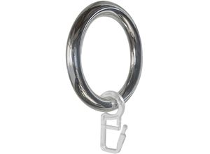 9002777124614 - Gardinenring GARESA Kunststoffring mit Haken Gardinenbefestigungen Gr 20 St grau (chromfarben) Gardinenringe für Durchmesser bis 28mm einfache Montage