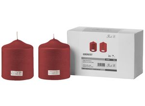 4042911725142 - Stumpenkerze FINK CANDLE rot H10cm Ø8cm Kerzen