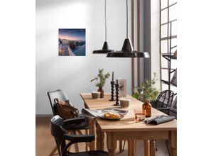 4055065031625 - Leinwandbild Keilrahmenbild - Fira to Oia - Größe 30 x 30 cm Baum Berge Blumen Blätter Foto Jahreszeiten Landschaft Meer Natur Palmen Strand (Packung 1 St) 30x30 cm (Breite x Höhe) Keilrahmenbild bunt
