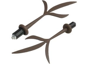 4016318013782 - Gardinenstangen-Endstück Endstück Endknopf Zweig Esperanca für 16 mm Stangen Gr 1 braun (rostbraun) H78cm L15cm Gardinenstangenendstücke Endstück Endknopf