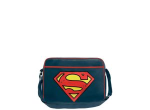 4045846211865 - Schultertasche LOGOSHIRT Superman Logo Damen Gr B H T 13cm x 30cm x 40cm blau (dunkelblau rot) Lederimitat bedruckt mehrfarbig Taschen mit Superman Logo-Frontprint