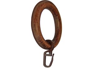 9002777124553 - Gardinenring GARESA Holzring mit Haken Gardinenbefestigungen Gr 20 St braun (nussbaum) Gardinenringe für Durchmesser bis 28mm einfache Montage