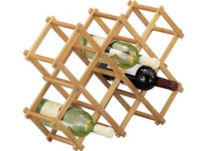 4003368135670 - Weinregal ZELLER PRESENT Bamboo Regale Gr B H T 54 cm x 38 cm x 145 cm 10 St offene Fächer beige (natur) Ständer Halterungen Haken Regale