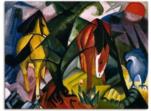 4058661196224 - Wandbild ARTLAND Pferde und Adler 1912 Bilder Gr B H 40 cm x 30 cm Leinwandbild Haustiere 1 St bunt Bild Metallbild Metallbilder Bilder als Alubild Leinwandbild Wandaufkleber oder Poster in versch Größen