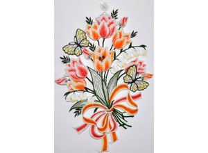 4028298290275 - Fensterbild STICKEREIEN PLAUEN Fensterbild Blüten Fensterbilder Gr B L 22 cm x 33 cm bunt Fensterdekoration Dekohänger