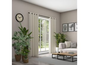 4006470440823 - Vorhang NEUTEX FOR YOU Linessa Gr 1 beige B137cm H245cm Jacquard Polyester Gardinen HxB 245x137 Ösenschal mit Metallösen 4006470440823 - Vorhang NEUTEX FOR YOU Linessa Gr 1 beige B137cm H245cm Jacquard Polyester Gardinen HxB 245x137 Ösenschal mit Metallösen