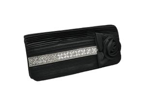4006046370943 - Abendtasche STEUER Satin-Optik mit Blüte und Strassbesatz Damen Gr B H T 110cm schwarz Taschen