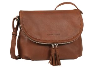 4251234459348 - Umhängetasche TOM TAILOR LARY Damen Gr B H T 29cm x 23cm x 7cm braun (cognac) Lederimitat Taschen Crossbody Bag mit modischen Quasten am Zipper