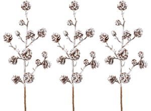4064118113096 - Winterliche Kunstpflanze CREATIV GREEN Weihnachtsdeko Kunstpflanzen Gr H 58 cm 3 St braun Kunstpflanzen Zweig mit künstlichem Schnee bedeckt 3er-Set