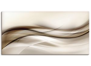 4059745762717 - Wandbild ARTLAND Braune abstrakte Welle Bilder Gr B H 60 cm x 30 cm Leinwandbild Muster Querformat 1 St braun Bild Poster Bilder als Alubild Leinwandbild Wandaufkleber oder in versch Größen