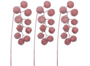 4064118112945 - Winterliche Kunstpflanze CREATIV GREEN Weihnachtsdeko Kunstpflanzen Gr H 62 cm 3 St rosa (altrosa) Kunstpflanzen Zweig mit 10 Früchten im 3er-Set