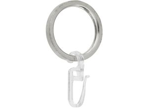 9002777082969 - Gardinenring GARESA Ring mit Haken Gardinenbefestigungen Gr 10 St silberfarben (edelstahlfarben) Gardinenringe für Durchmesser bis 20mm einfache Montage
