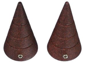 4016318269301 - Gardinenstangen-Endstück Kegel mit Rille braun (rostbraun) H25cm L55cm Ø16cm Gardinenstangenendstücke für Gardinenstangen Ø 16 mm
