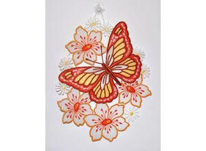 4028298294600 - Fensterbild STICKEREIEN PLAUEN Schmetterling auf Blume Gr 1 bunt B20 H30 Polyester Fensterbilder Hakenaufhängung 4028298294600 - Fensterbild STICKEREIEN PLAUEN Schmetterling auf Blume Gr 1 bunt B20 H30 Polyester Fensterbilder Hakenaufhängung