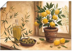 4055327300490 - Wandbild ARTLAND Oliven und Zitronen Bilder Gr B H 70 cm x 50 cm Poster Arrangements 1 St beige (naturfarben) Bild Leinwandbild Kunstdrucke Bilder als Alubild Leinwandbild Wandaufkleber oder Poster in versch Größen