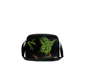 4045846310032 - Schultertasche LOGOSHIRT Yoda - Krieg der Sterne Damen Gr B H T 37cm x 28cm schwarz Lederimitat bedruckt Taschen mit coolem Yoda-Frontprint