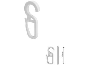 4016318002472 - Faltenclip LIEDECO weiß H35cm Ø1cm Kunststoff Gardinenbefestigungen Faltenlegehaken für Gardinenringe Öse 10 mm 4016318002472 - Faltenclip LIEDECO weiß H35cm Ø1cm Kunststoff Gardinenbefestigungen Faltenlegehaken für Gardinenringe Öse 10 mm