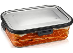 4006664127547 - Lunchbox GEFU MILO silber (transparent silberfarben schwarz) B176cm H75cm L232cm Edelstahl Borosilikatglas Kunststoff Lebensmittelaufbewahrungsbehälter gelaserter QR Code zur Vorratskontrolle per App (nur für Android) 4006664127547 - Lunchbox GEFU MILO silber (transparent silberfarben schwarz) B176cm H75cm L232cm Edelstahl Borosilikatglas Kunststoff Lebensmittelaufbewahrungsbehälter gelaserter QR Code zur Vorratskontrolle per App (nur für Android)