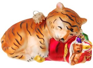 0024762011975 - Christbaumschmuck KREBS GLAS LAUSCHA Glasornament Babytiger mundgeblasen handbemalt Weihnachtsbaumschmuck bunt Weihnachtsbaumschmuck Weihnachtsdeko Christbaumkugeln aus Glas Weihnachtsbaumkugel