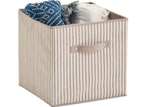 4003368500508 - Aufbewahrungsbox ZELLER PRESENT Stripes Aufbewahrungsboxen Gr Maße(B T H)(31 31 31)(B T H)(31 31 31) beige (natur) Aufbewahrungsbox Ordnungsboxen Aufbewahrungsboxen faltbar Vlies