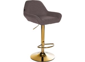 4255716342197 - Barhocker Braga Stoffbezug mit Goldgestell I höhenverstellbar und 360 drehbar I moderner Barstuhl mit Fußstütze für Küche und Bar