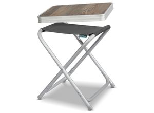 4260517300741 - HOMECALL Leichter Campinghocker mit MDF Tisch Aluminium Beistelltisch für Angeln Picknick und Balkon
