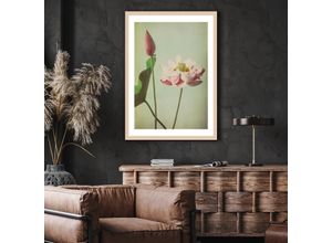 4067437106732 - Bild mit Rahmen QUEENCE Gudrun Bilder Gr B H T 40cm x 50cm x 15cm Blumen-Pflanzen Hochformat grün Premium Rahmenbild