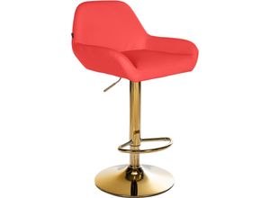 4255716342074 - Barhocker Braga Kunstleder-Bezug mit Gold-Gestell I höhenverstellbar und 360 drehbar I moderner Barstuhl mit Fußstütze für Küche und Bar