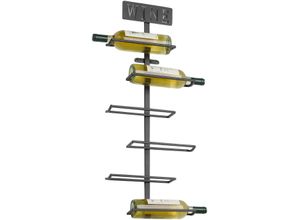 4012622239146 - Flaschenregal LOCKER schwarz B33cm H80cm T10cm Metall Regale für 6 Flaschen zum Aufhängen