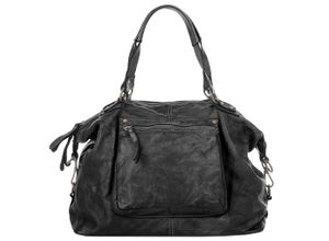 4260543034672 - Shopper X-ZONE Damen Gr B H T 40cm x 30cm x 18cm onesize schwarz Leder vintage Taschen echt Leder Made in Italy