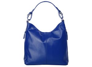 4260543058913 - Henkeltasche SAMANTHA LOOK Damen Gr B H T 30cm x 30cm x 12cm onesize blau Leder glänzend Taschen echt Leder Made in Italy