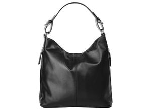 4260405126569 - Henkeltasche SAMANTHA LOOK Damen Gr B H T 30cm x 30cm x 12cm onesize schwarz Leder glänzend Taschen echt Leder Made in Italy